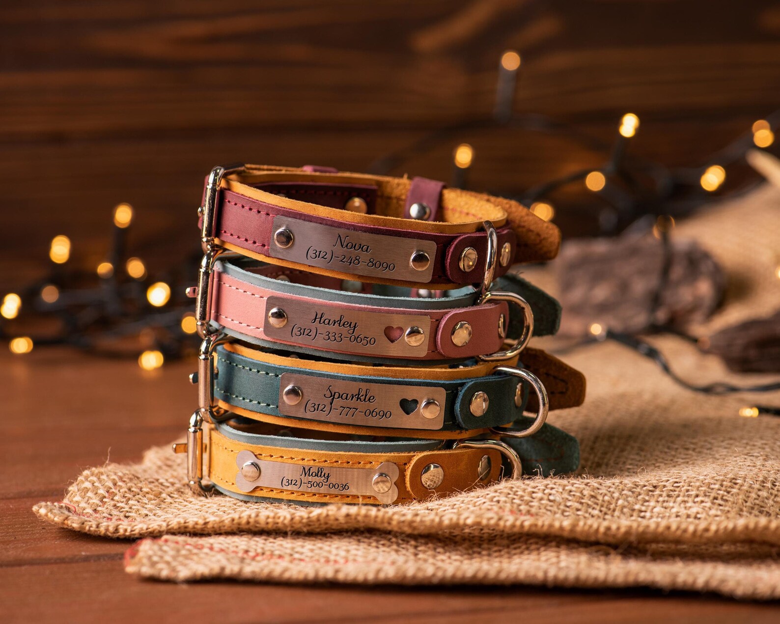 Personalized Leather Dog Collar Leather Dog Collar With Name - Etsy