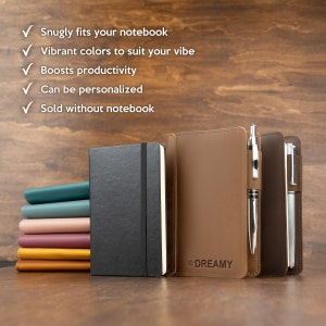 Personalized Leather Notebook Cover, Custom Leather Journal Cover ...