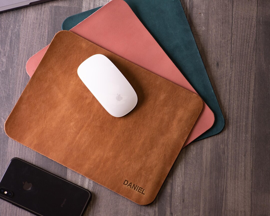 Personalized Leather Mousepad, Custom Leather Mousepad, Gift for Him ...