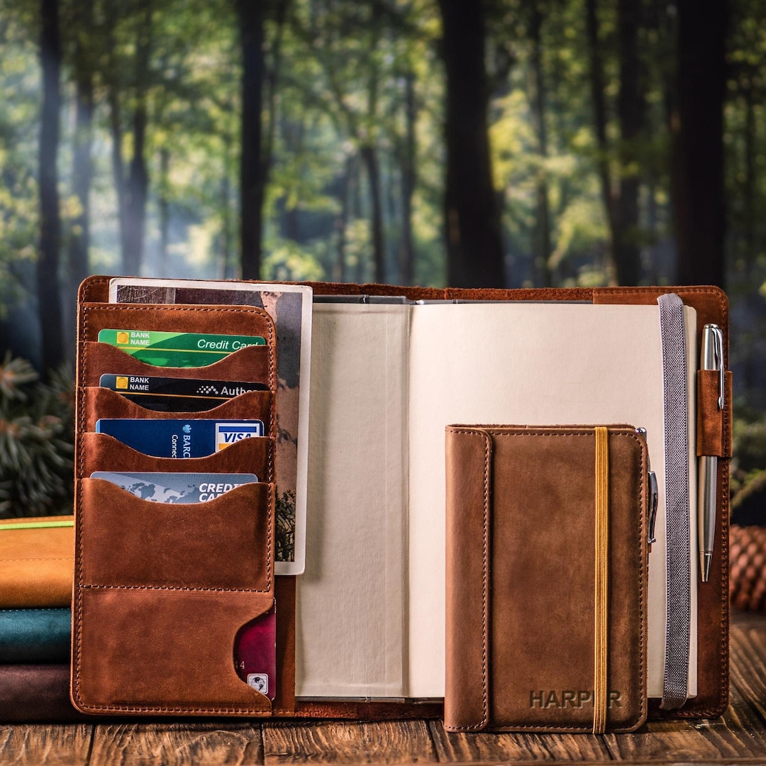 Personalized Leather Journal Cover, Engraved Leather Journal Cover Gift ...