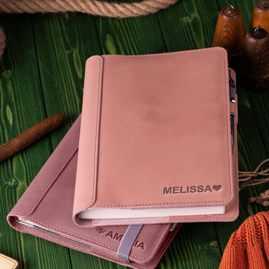 Personalized Leather Notebook Cover, Personalized Handmade Present ...