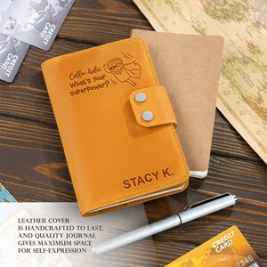 Custom Leather Notebook Cover, Personalized Notepad Holder, Handmade ...