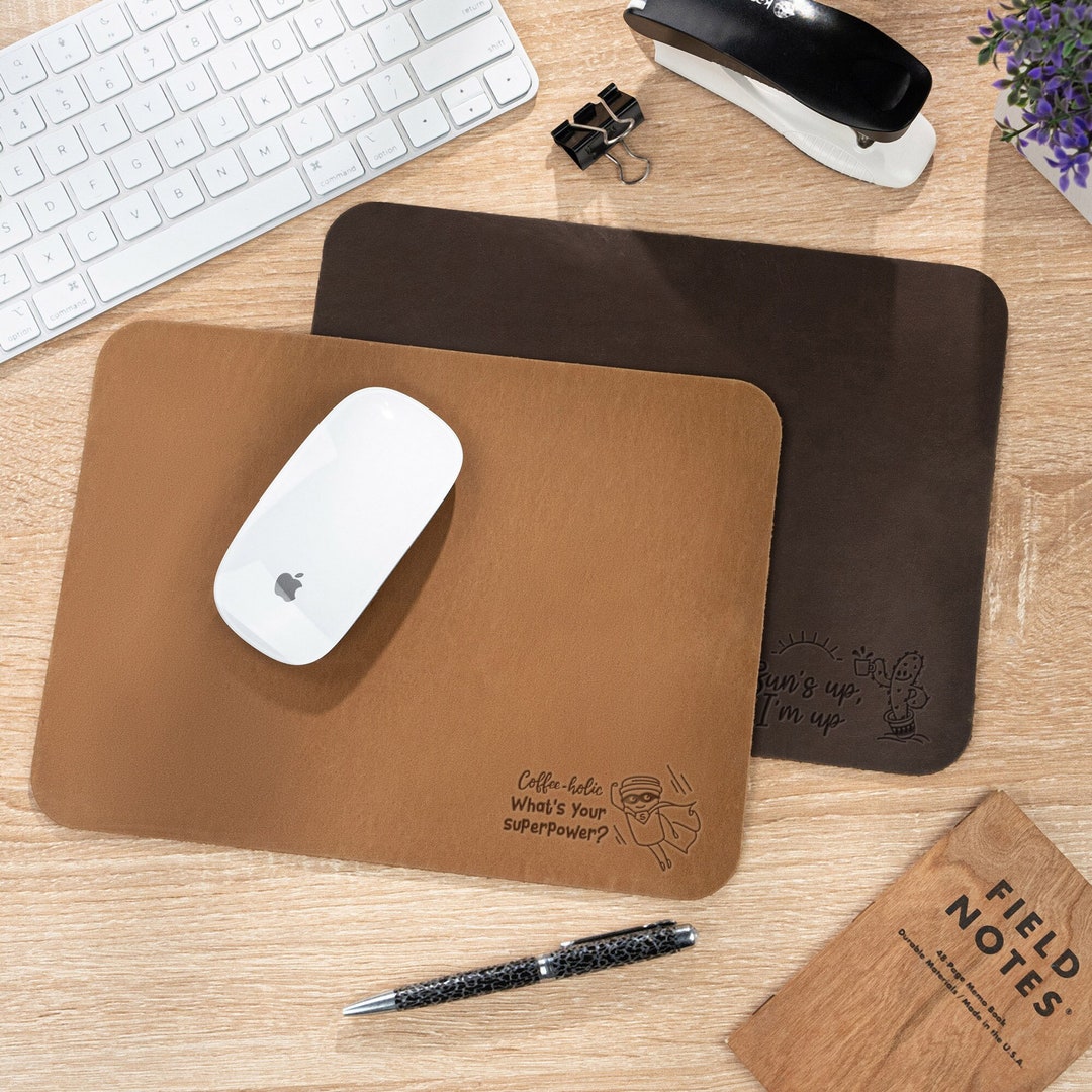 Leather Mouse Pad for Office Working, Personalized Mousepad for Him ...