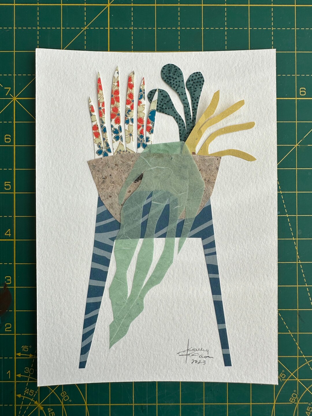 Japanese Paper Collage / Chiyogami / Washi / Cut Paper / - Etsy