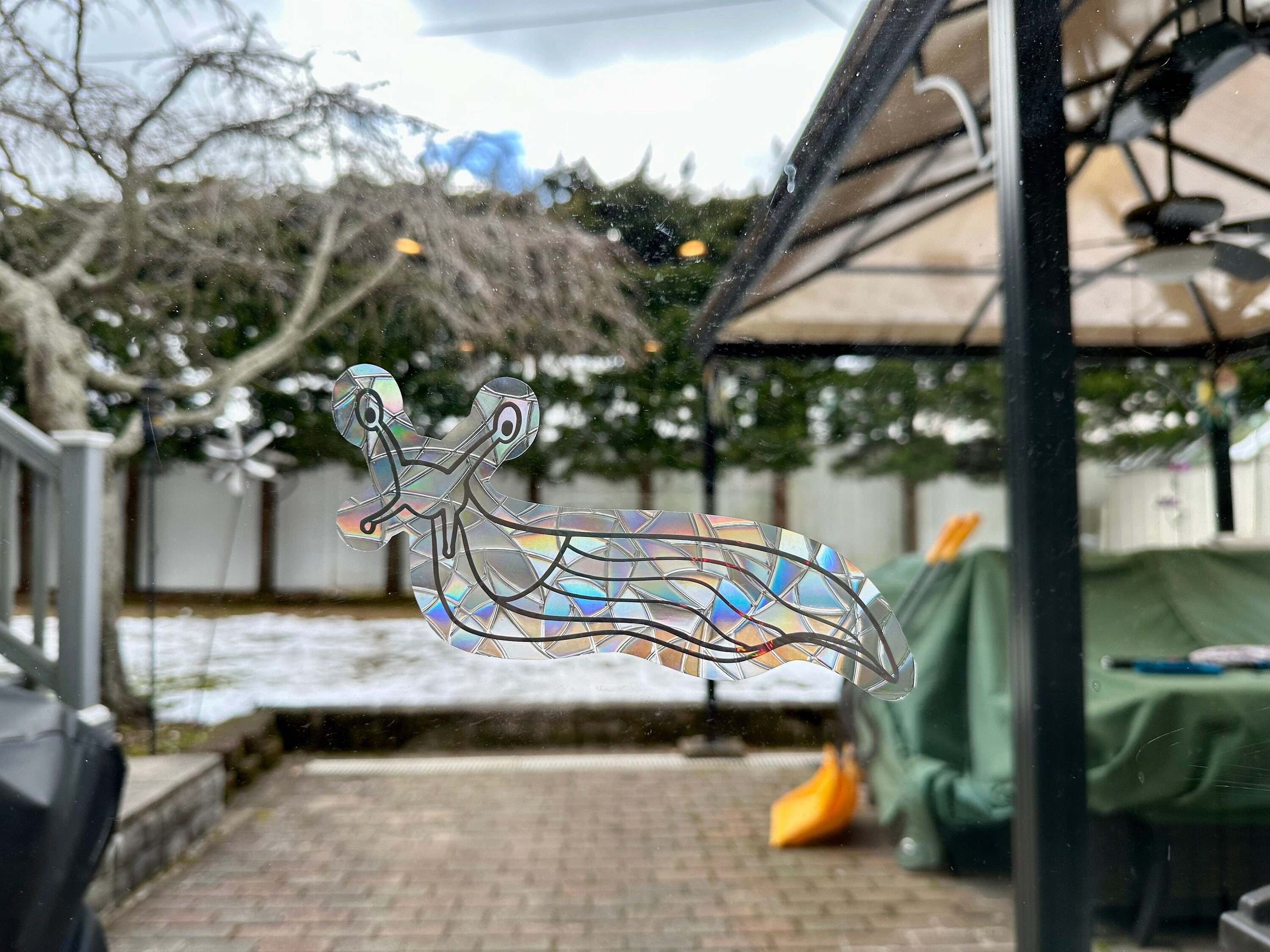 Rainbow Banana Slug Window Clings Reusable Removable Stained Glass ...