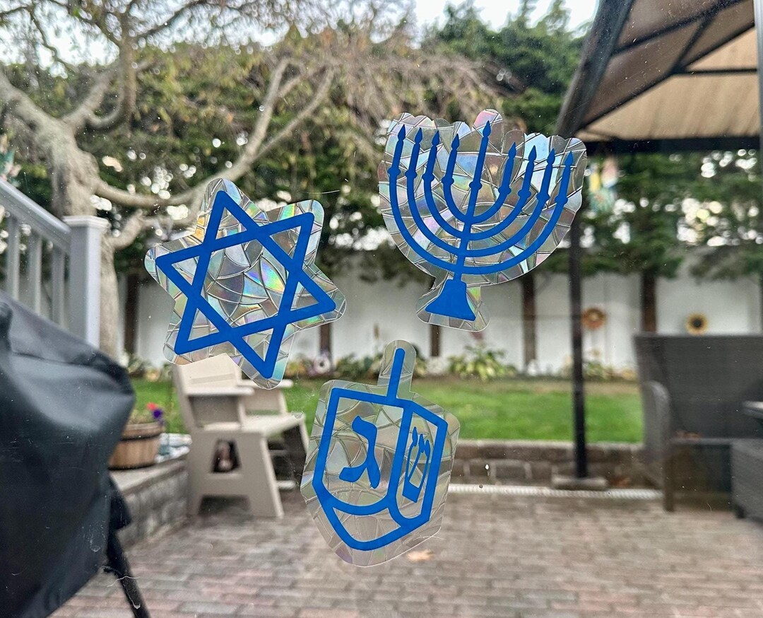 Hanukkah Suncatcher Window Clings | Reusable Removable Stained Glass ...