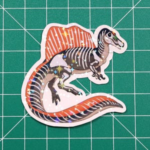 Halloween Dinosaur Sticker - Skeleton Spinosaurus - Etsy
