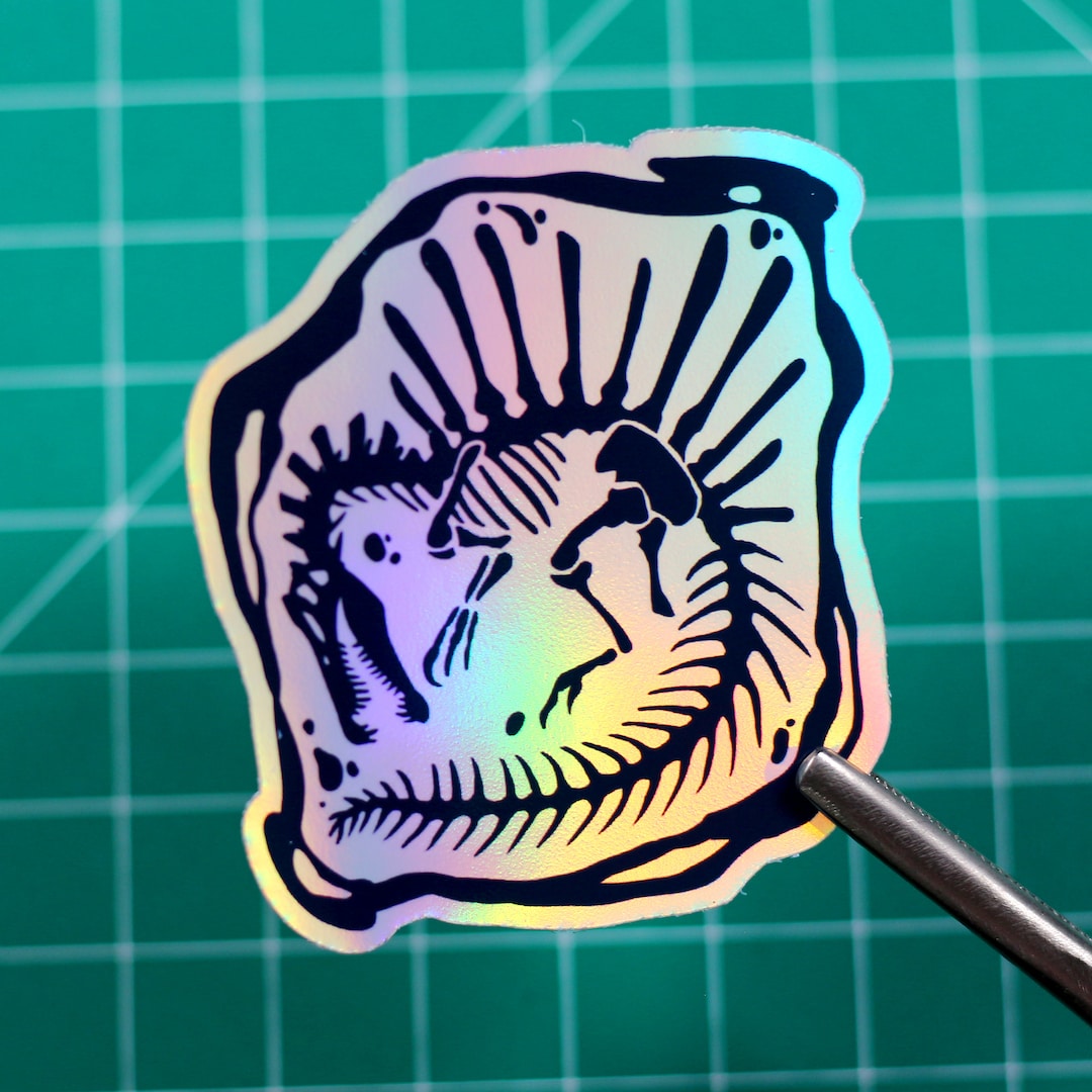 Holo Spinosaurus Skeleton Sticker - Handmade - Vinyl - Etsy