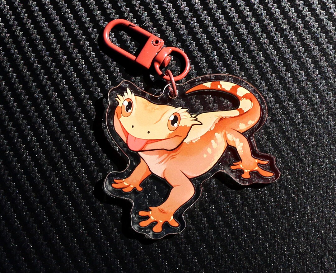 Crested Gecko - Acyrlic Keychain - Reptile - Etsy
