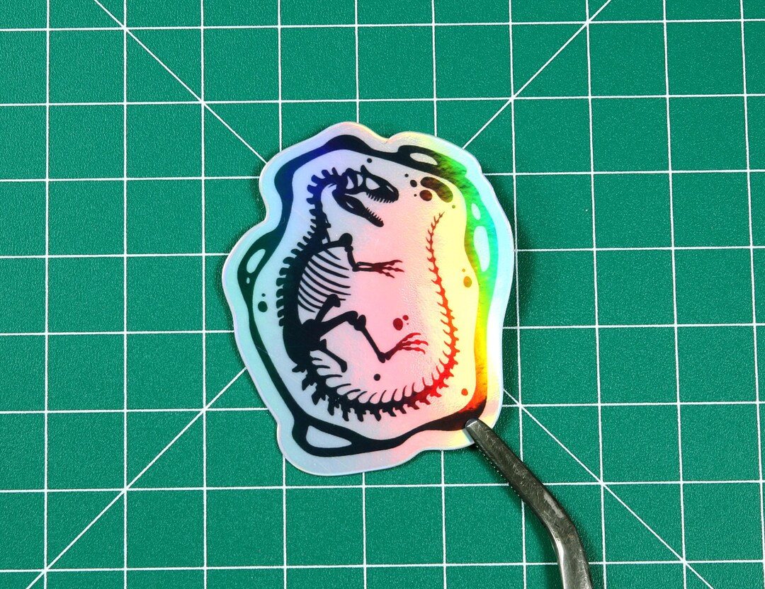 Holo Allosaurus Skeleton Sticker - Handmade - Vinyl - Etsy