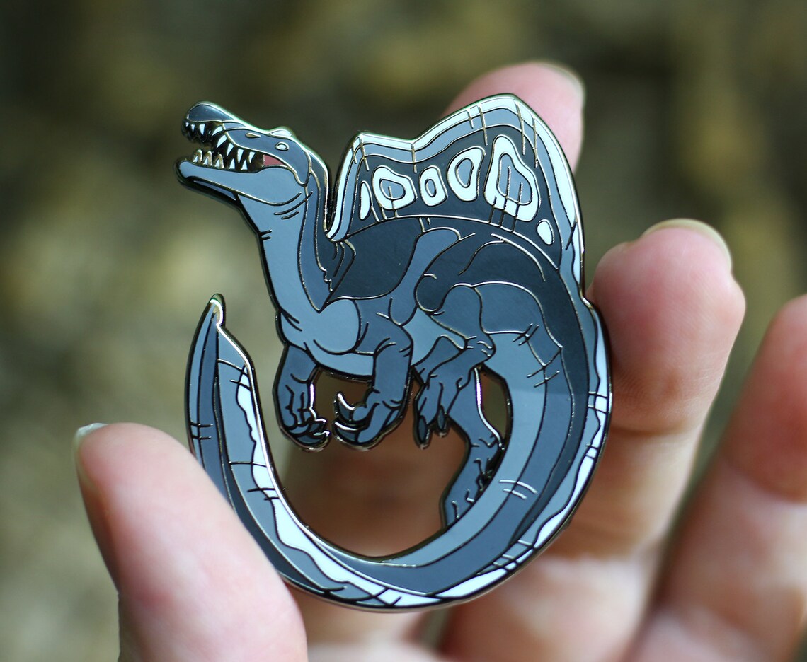 Spinosaurus Metal Pin Black Edition Dinosaur - Etsy