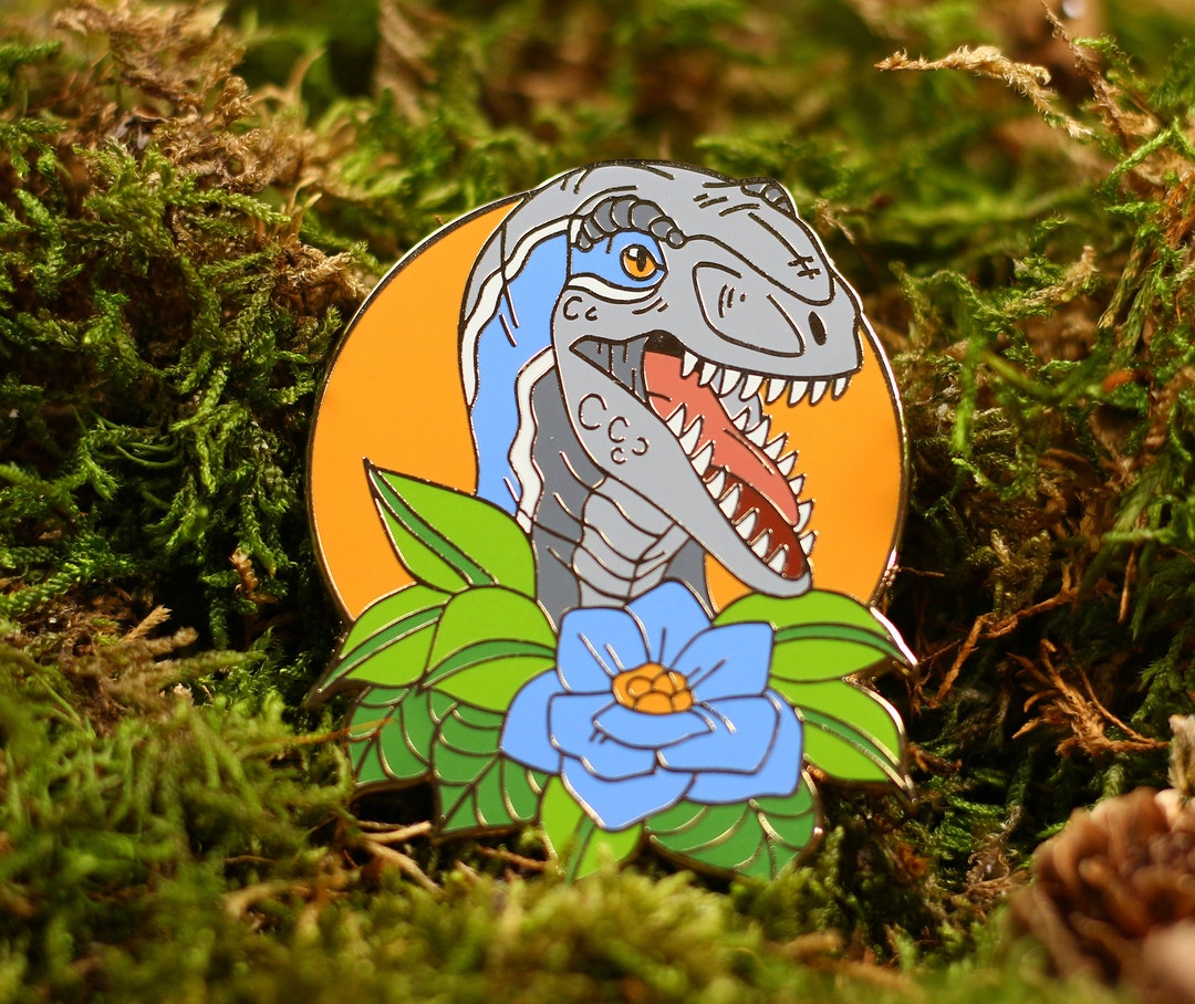 Blue Raptor Pin - Jurassic - Etsy