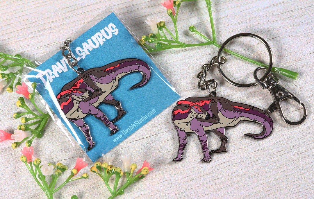 Parasaurolophus I Hard Enamel Keychain I Metal I Dinosaur Keychain - Etsy