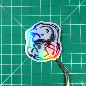 Holo Parasaur Skeleton Sticker - Handmade - Vinyl - Etsy