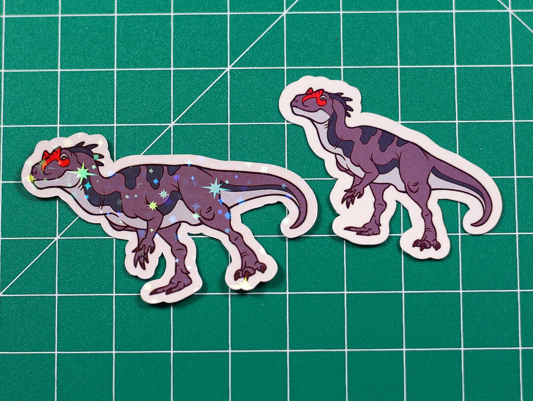 Allosaurus Sticker - 2 Variants - Handmade - Vinyl - Shiny Sparkle - Etsy