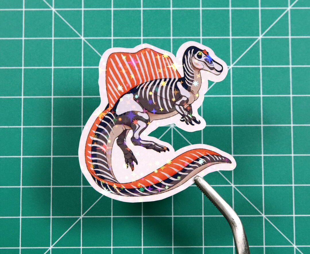Halloween Dinosaur Sticker - Skeleton Spinosaurus - Etsy