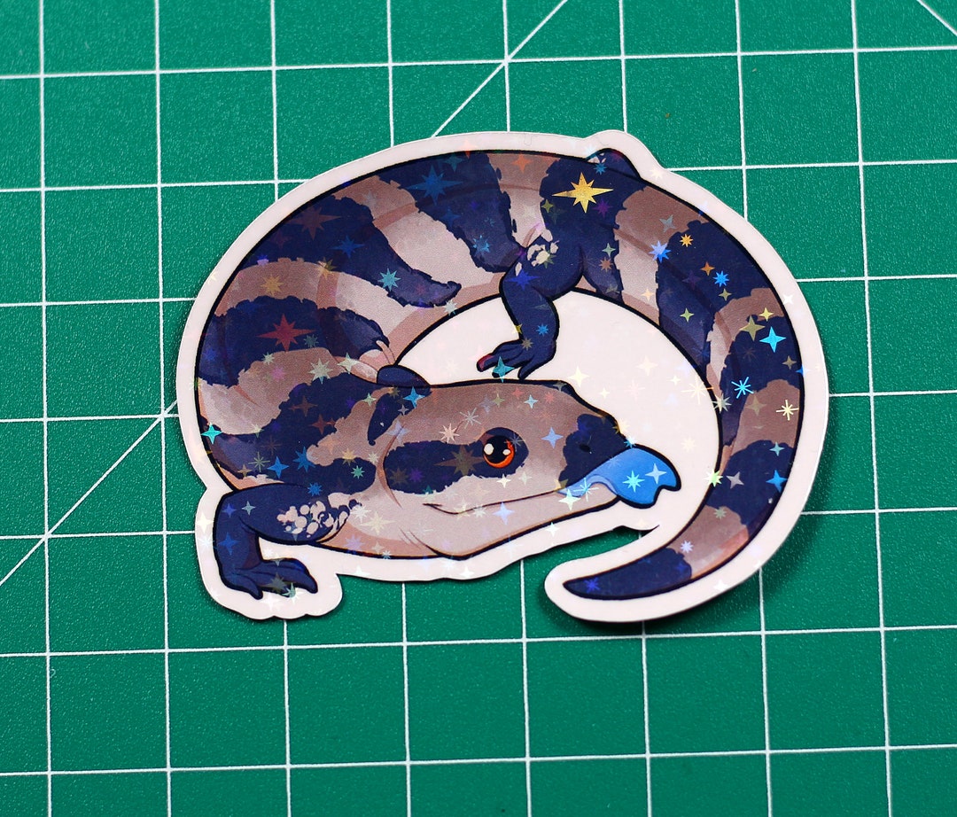 Blue Tongue Skink Sticker - Lizard - Handmade - Reptile - Vinyl - Shiny ...