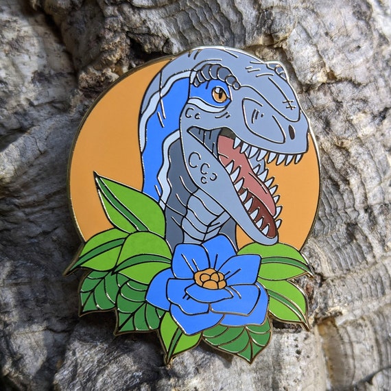 Blue Raptor Pin Jurassic - Etsy