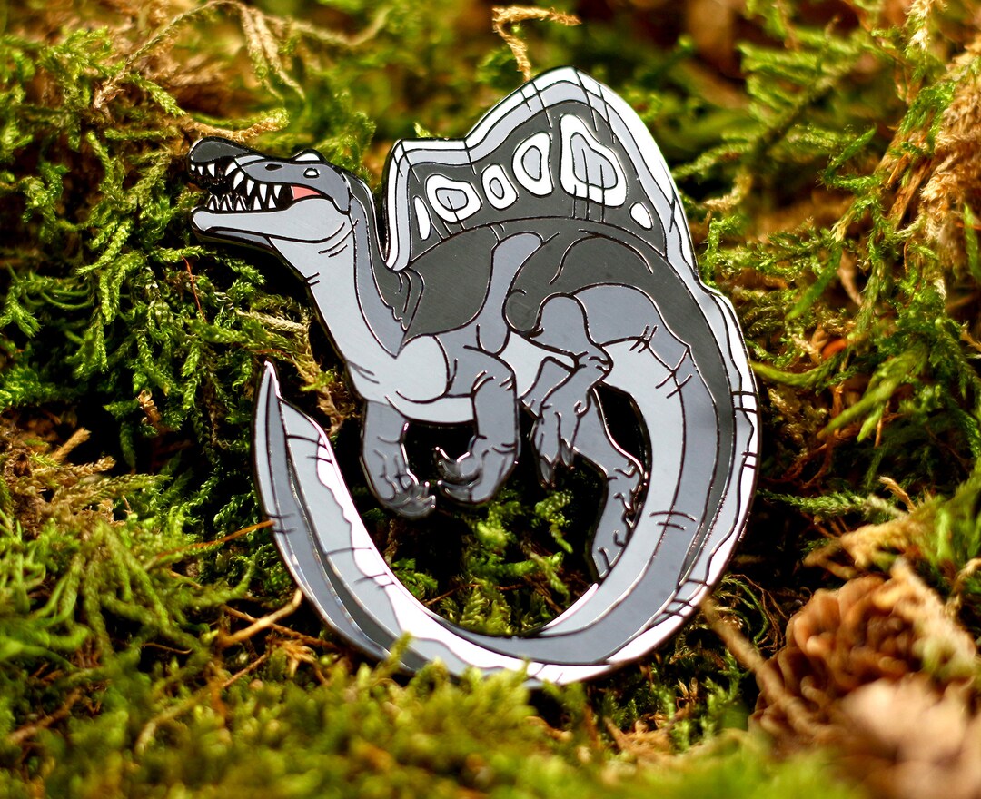 Spinosaurus Metal Pin - Black Edition - Dinosaur - Etsy