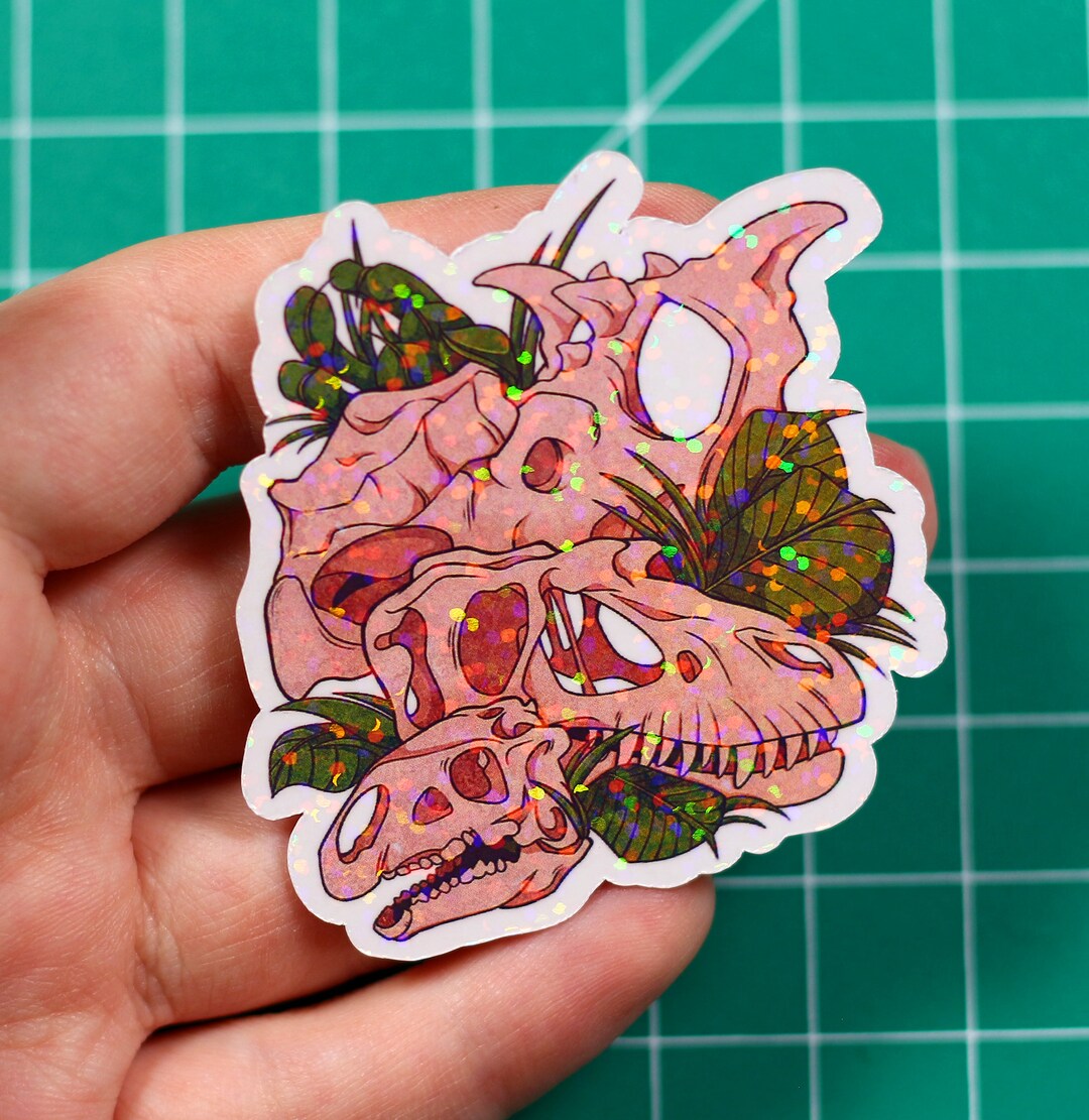 Dinosaur Skull Sticker - the Devils Demons - Webcomic Merch - Vinyl - Etsy