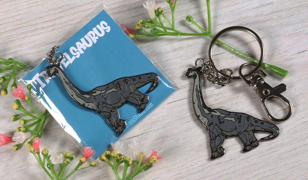 Brachiosaurus I Hard Enamel Keychain I Metal I Dinosaur Keychain - Etsy
