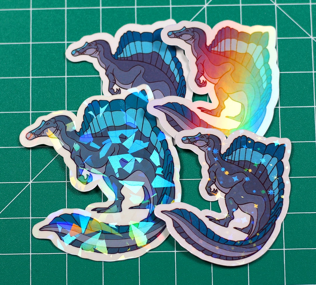 Spinosaurus Sticker - 4 Variants - Handmade - Vinyl - Shiny Sparkle - Etsy