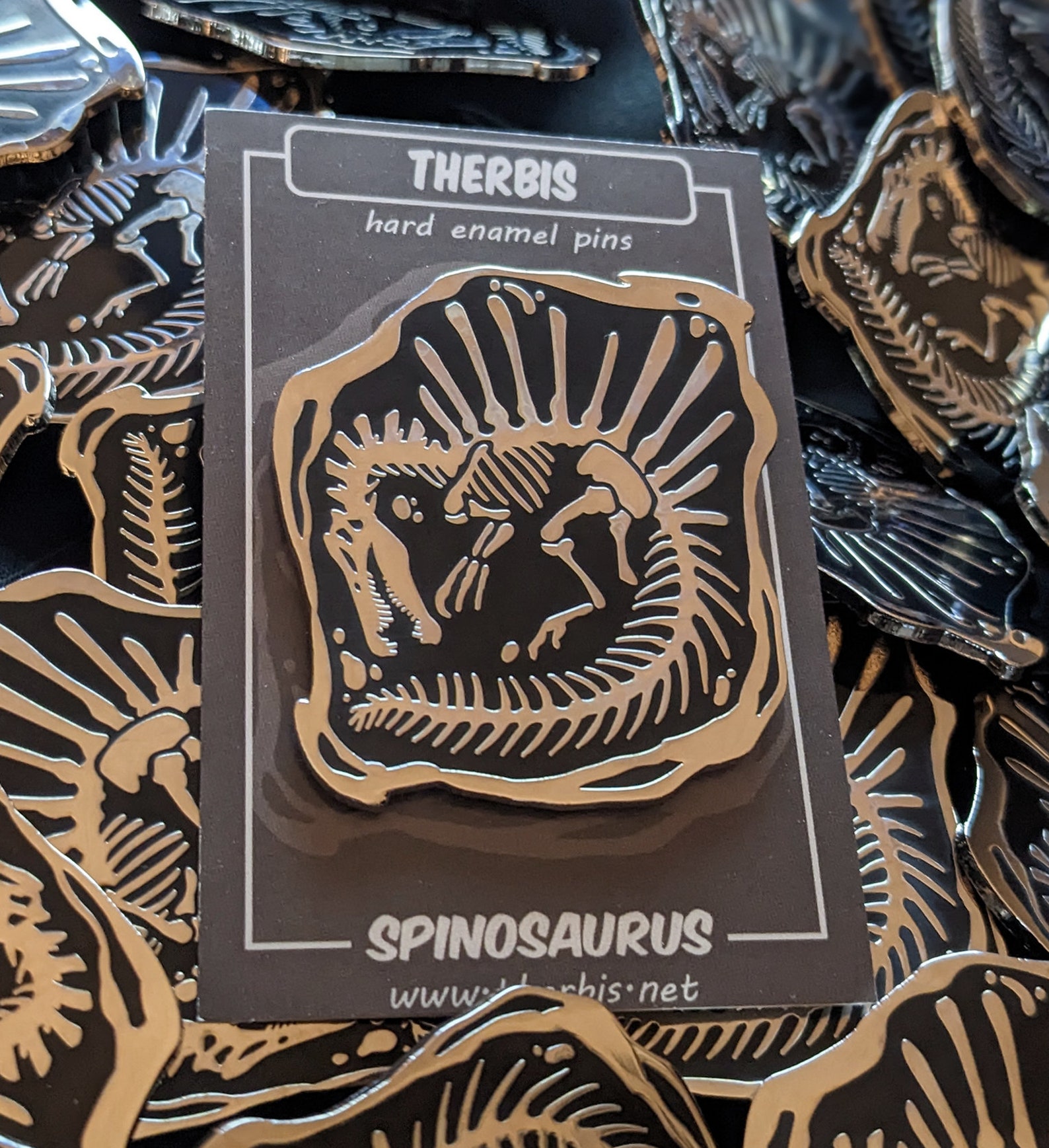 Spinosaurus Skeleton Metal Pin Dinosaur - Etsy