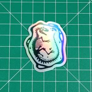 Holo Allosaurus Skeleton Sticker - Handmade - Vinyl - Etsy