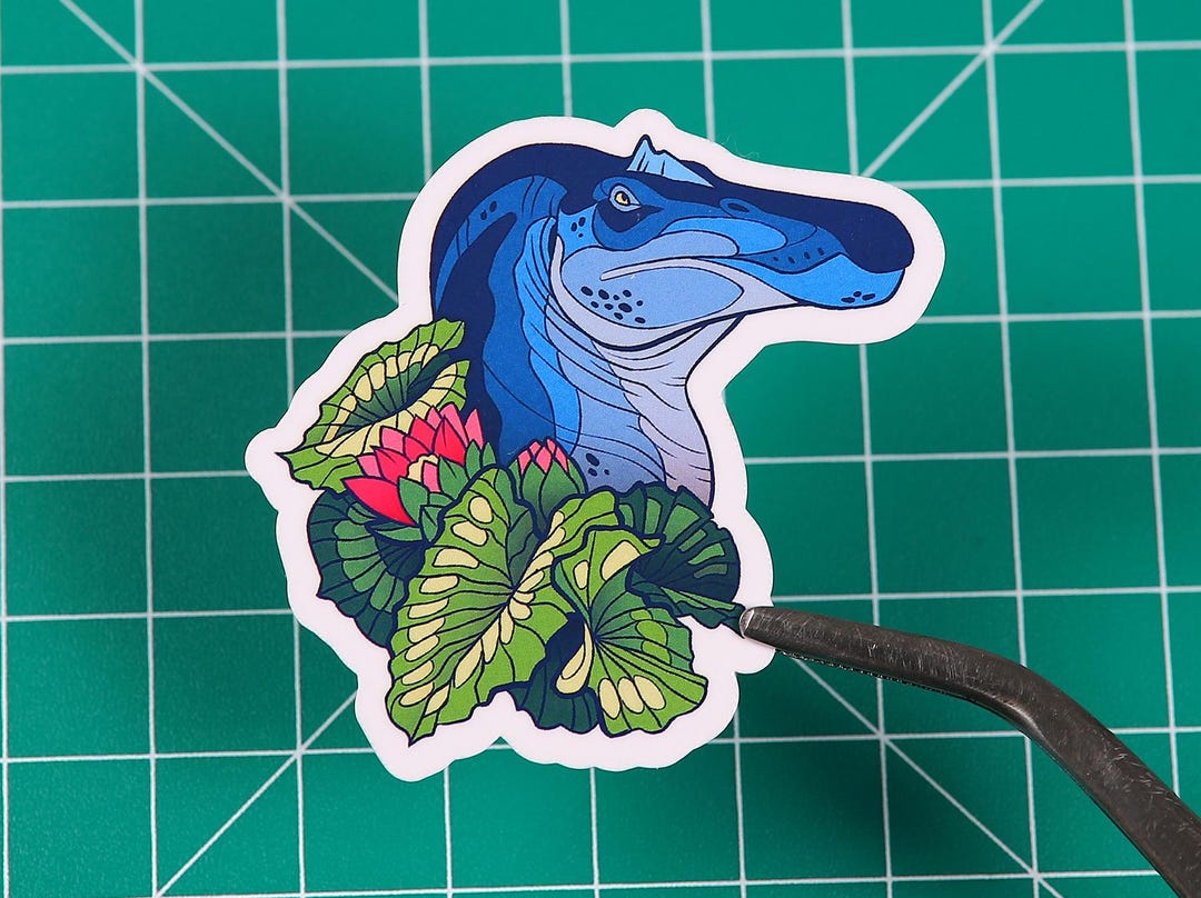 Spinosaurus Portrait Sticker - Handmade - Dinosaur - Vinyl - Etsy