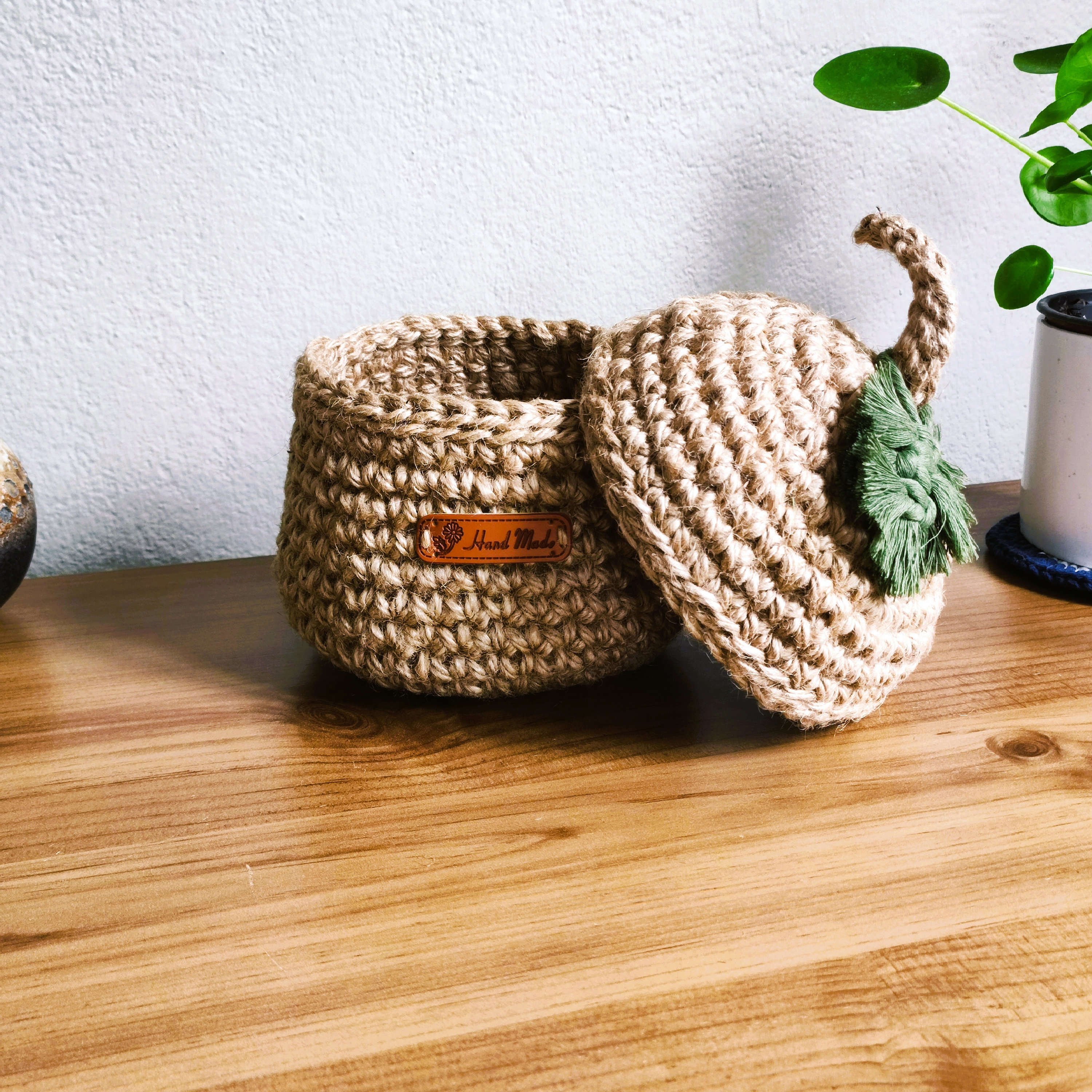 Jute Acorn Basket Crochet Acorns Basket Crochet Kids Room | Etsy