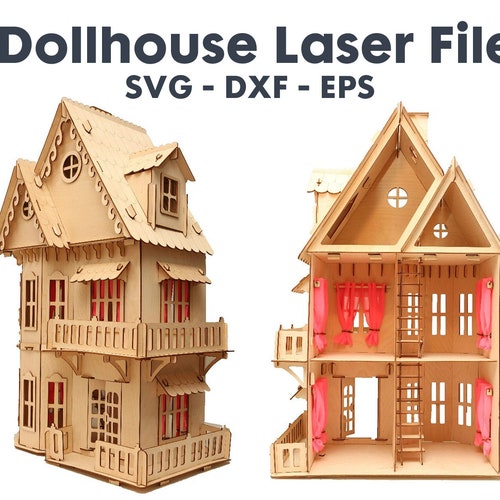 Dollhouse SVG Laser Cut File Instant Download - Etsy