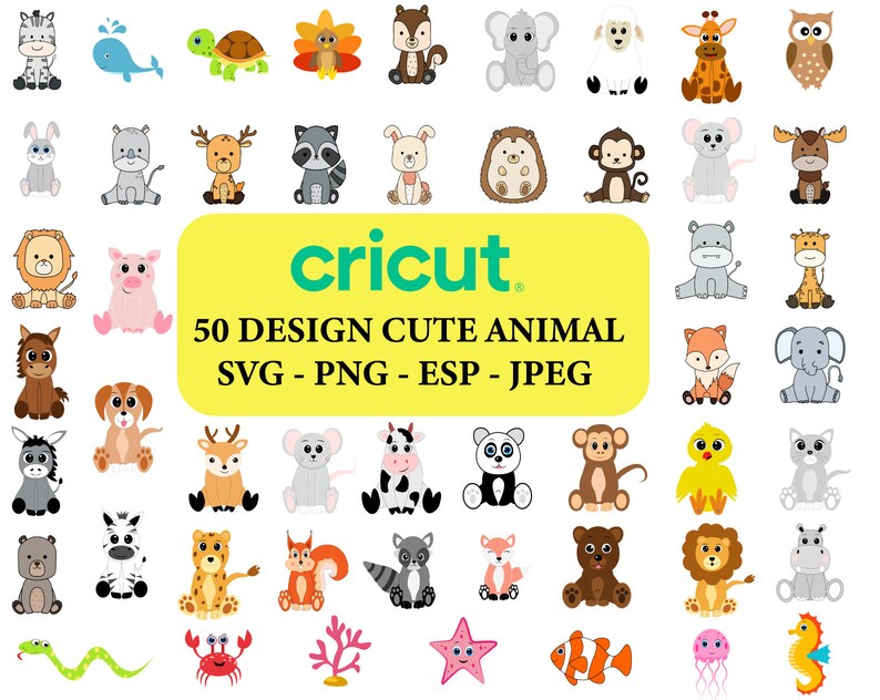 Animal svg bundle animaux mignons svg animaux de safari svg - Etsy France