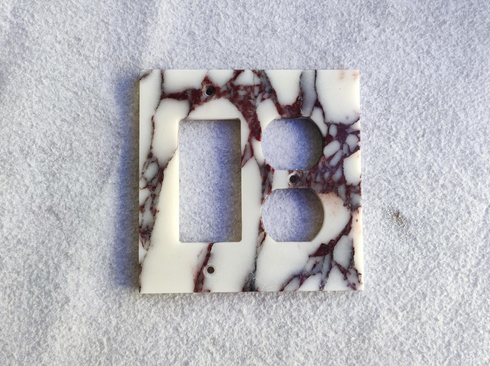 1 Decora Rocker and 1 Outlet Switch Plates Cover-over Size-viola MARBLE ...
