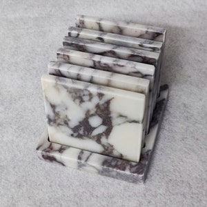 VIOLA Marble Square Coaster-(4 or 6 Pieces) - Etsy