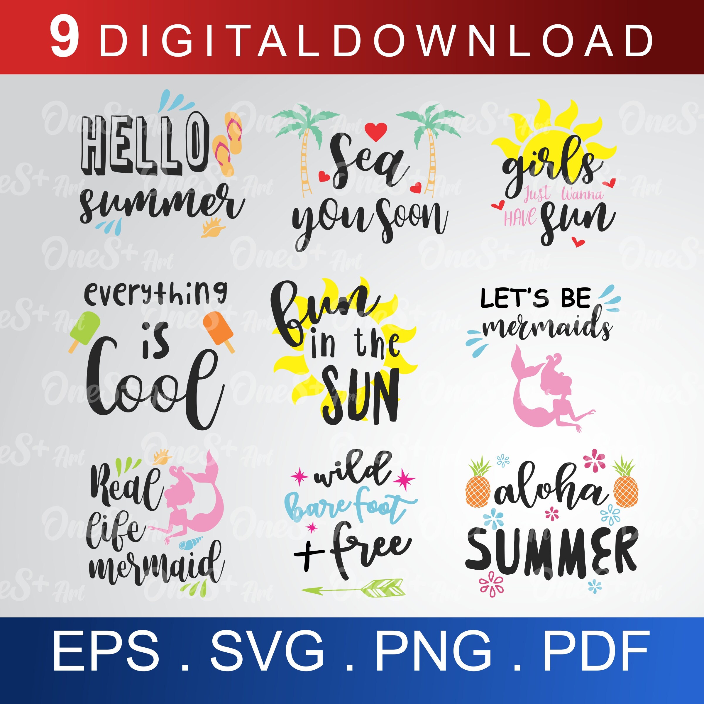Summer Quotes Inspiration Beach Quote Bundle Sun SVG Summer Time School ...