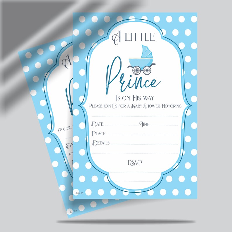 Printable Blue Baby Cart A Little Prince is on His Way 5x7 - Etsy