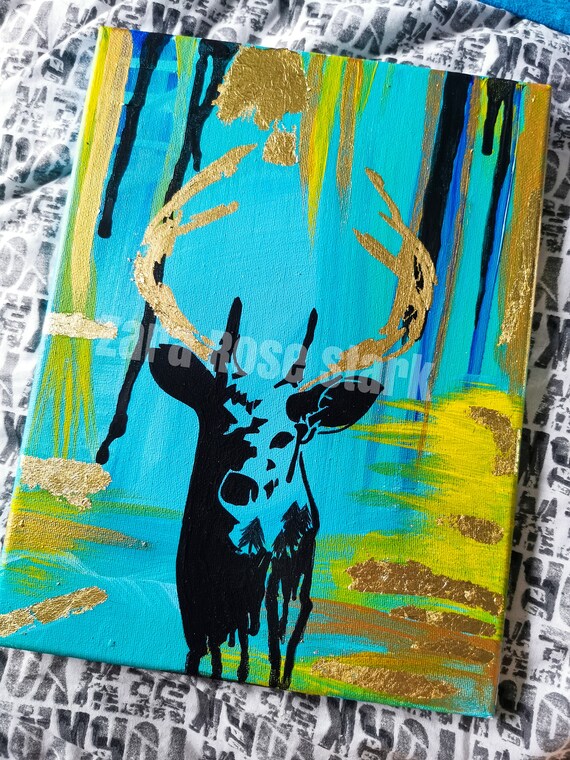 Abstract Stag 8x10 Original Piece - Etsy