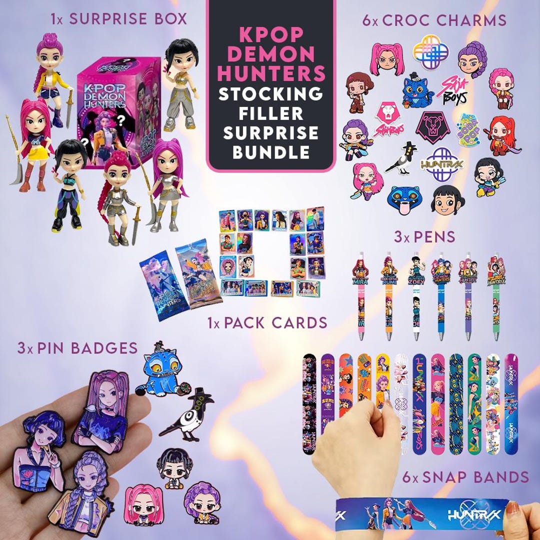 Kpop Demon Hunters, Huntrix Surprise Stocking Filler Bundle, Snapband ...