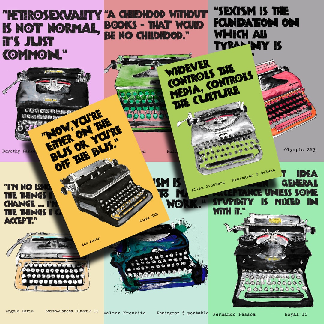 Set of 8 Typerighter Postcards - Etsy