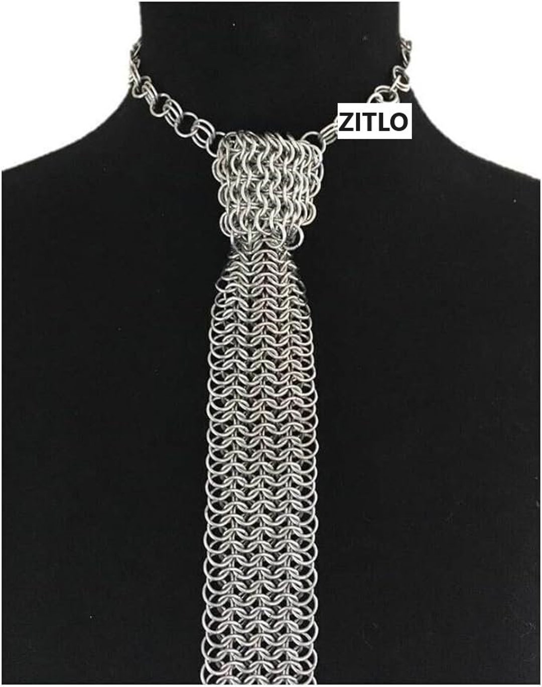 Medieval Chainmail Aluminium Butted Round Rings Tie for Men and Women ...
