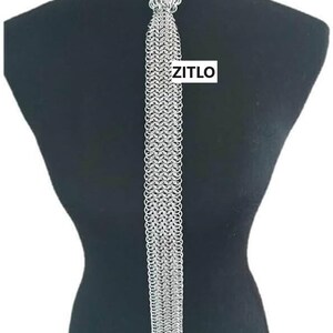 Medieval Chainmail Aluminium Butted Round Rings Tie for Men and Women ...