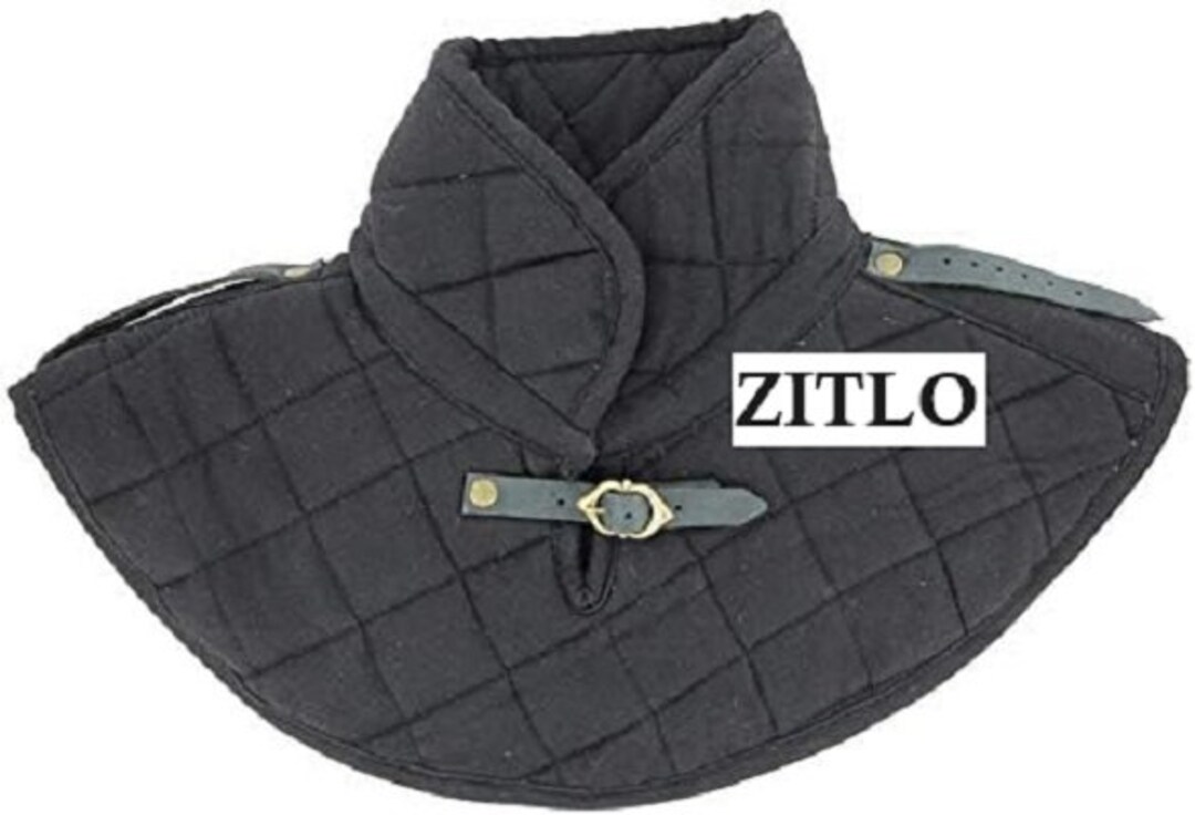 Medieval Knight Armor Thick Padded Cotton Gambeson Collar in Black ...
