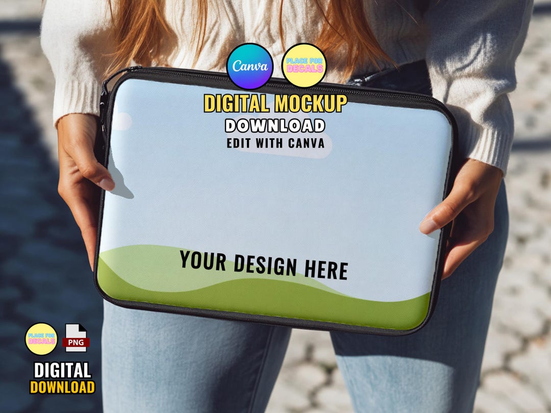 Natural Light Laptop Case Mockup Customize Your Own Design Template ...