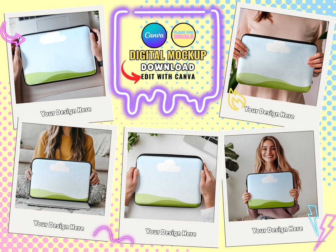 Lifestyle Laptop Computer Case Mock-up Bundle | Save Time on Your ...
