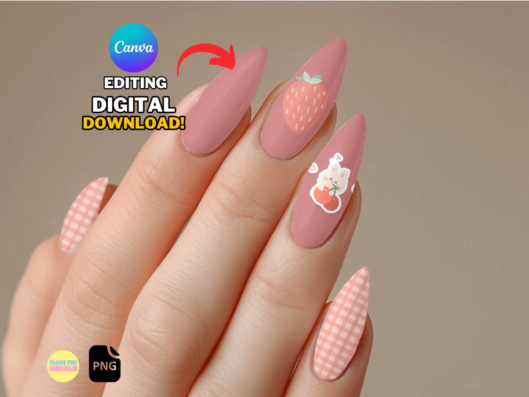 Nail Art Template Mockup Add Your Own Design to Make Custom Nail Art ...