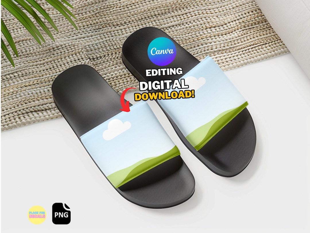 Slides Mockup Sandals With Straps Mockup Template Easily Edit With ...