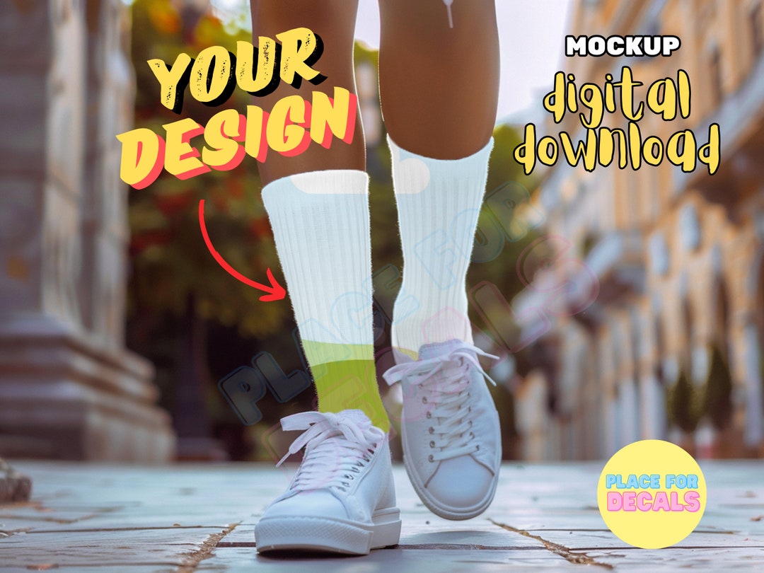 Easy PNG Socks Mockup Digital Download Drag & Drop Editing Your Own ...