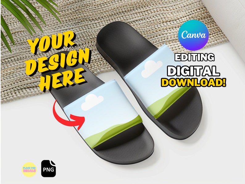 Slides Mockup Sandals With Straps Mockup Template Easily Edit With ...