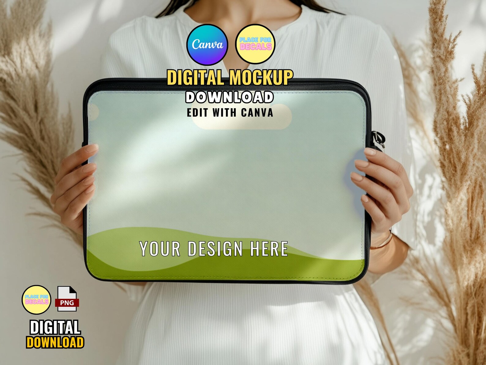 Laptop Case Mockup Customize Your Own Design Template Easily Edit With ...