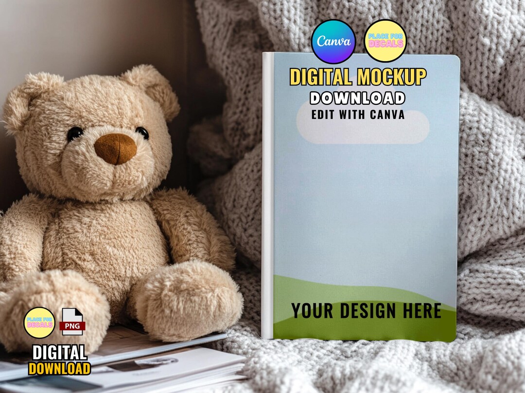 Children's Book Hard Cover Mockup | Editable Template in Canva & More ...